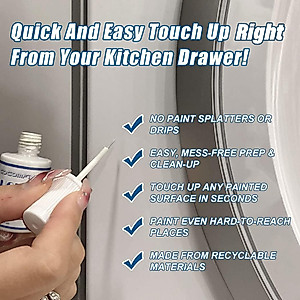 Cocomfix Porcelain Repair Kit, High-Gloss White Porcelain Sink Touch Up Paint for Kitchen + Bathrooms: Enamel, Porcelain, Sinks, Tubs