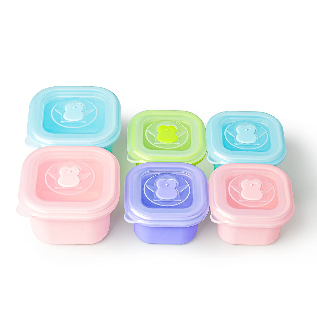 Termichy Baby Food Containers, 6 Pack Leakproof Silicone Baby Food Jars with Lids, Microwave, Freezer & Dishwasher Safe, Unbreakable Food Storages Prefer for Daycare-No Glass(4x3OZ, 2x6OZ))
