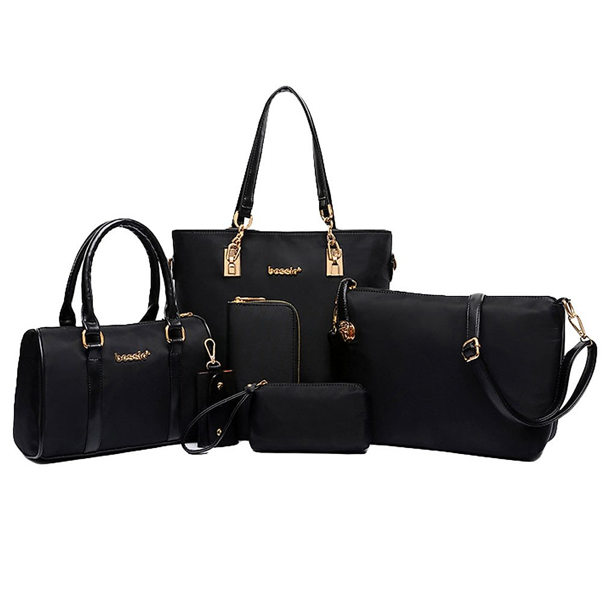 King Ma Handbag and Purse Shoulder Bag 6 Piece Set Bag for Womens Ladies