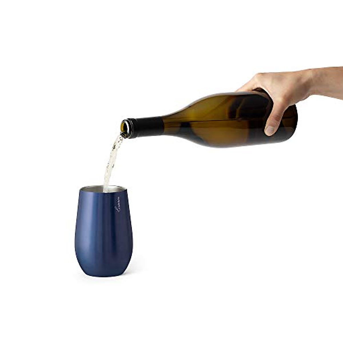 Rabbit Wine Tumbler Stainless Steel, Navy, 12 ounces