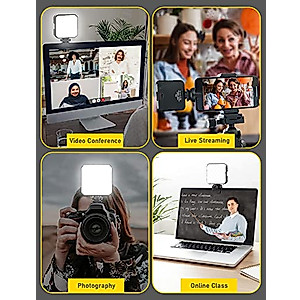 NexiGo Glow Light for Streamers, Enhanced Video Conference Lighting Kit with Webcam Style Clip, Built-in Battery, Dimmable & Rechargeable, for Streaming, Photography, Vlogging