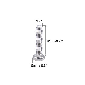 uxcell M2.5x12mm Machine Screws Pan Phillips Cross Head Screw 304 Stainless Steel Fasteners Bolts 60Pcs