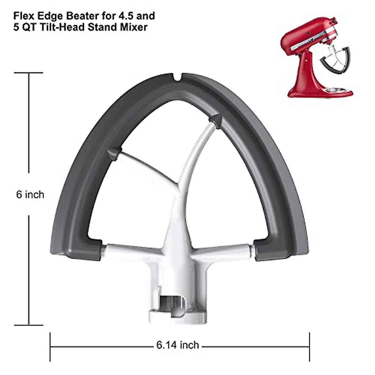 Flex Edge Beater for Kitchenaid, 4.5-5 Quart for Kitchenaid Mixer Attachments, Fits Tilt-Head for Kitchenaid Paddle with Scraper by HOZODO