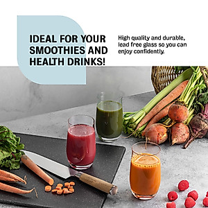 Colorful Drinking Glasses [Set of 6 | 14 Ounces]Colored Glass Cups with Heavy Weighted Base, Multi-Colored Glasses, Drinking Cups, Beer Glasses, Highball Glasses, Glass Tumbler, Cocktail Mixing Glass