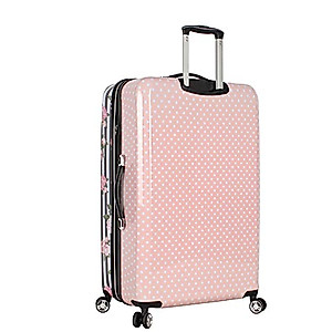 Betsey Johnson Designer Luggage Collection - Expandable 3 Piece Hardside Lightweight Spinner Suitcase Set (Stripe Roses)