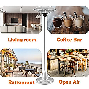 LHRIVER Electric Outdoor Patio Heater, 1500W Freestanding Infrared Heater with 2 Adjustable Switch Mode, Quiet Operation,Dust &Waterproof IP34 750W/1500W, Ideal for garden, Outdoor/Indoor Use