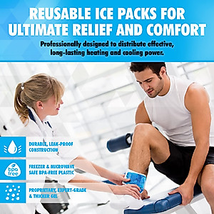 Perfect Remedy 2-Pack Gel Ice Packs for Injuries, Soft and Flexible Hot & Cold Compress, Soothing Ice Packs Aid for Sprains, Strains & Soreness conditions, Alternative to Hot Water Bottles (Blue, Reg)