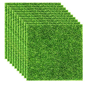 ELCOHO 10 Pieces Artificial Garden Grass Lawn Life-Like Fairy Artificial Grass Lawn Miniature Fairy Garden Ornament Dollhouse Decoration, 6 x 6 Inches