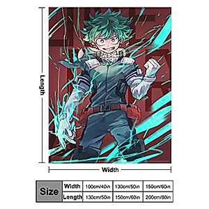 My Hero Academia Blanket Boku No Hero Academia Deku Boku No Hero Hero Blanket Hugs Fashion Fuzzy Blankets and Throws for Travel Sofa Bed Dormitory 80x60 in Queen