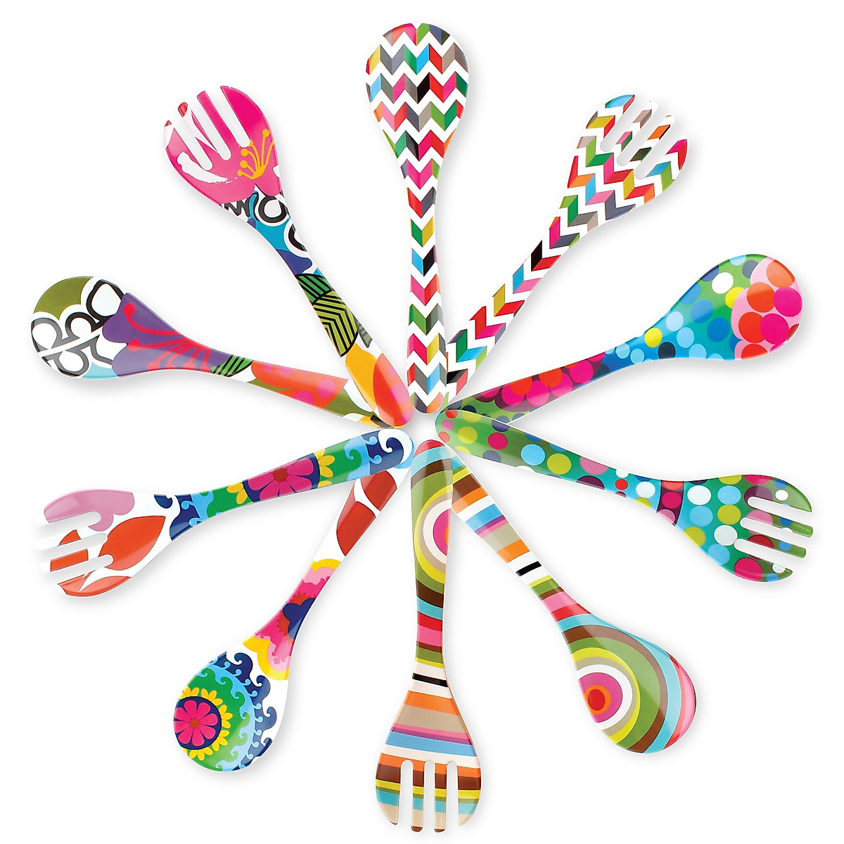 French Bull Salad Server 2 Piece Set - Melamine Dinnerware - 13" - Outdoor, Party, Utensils - Oasis