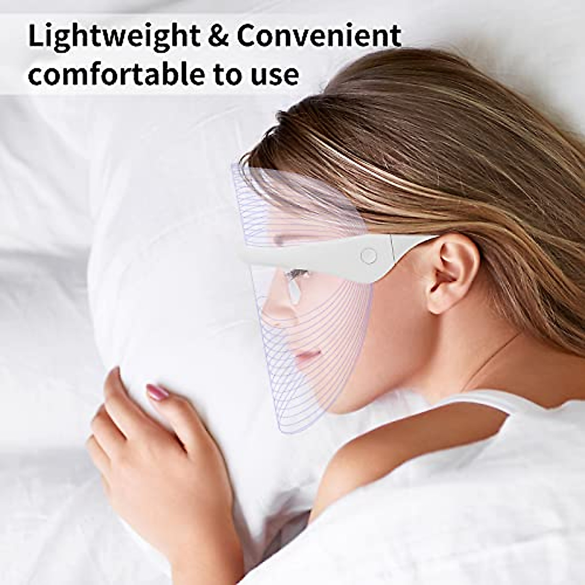 Yofuly 7 Colors L E D Facial Face Mâsk, Portable & Light Face M-Ask Skin Care Device for Home Use