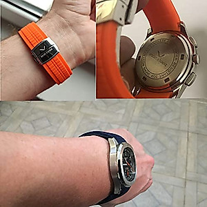 Specht&Sohne Men's Quartz Watches for Men Chronograph Display Waterproof 42mm Steel Sports Watches Luminous Rubber Strap Waterproof Analogue Wrist Watch (Blue)