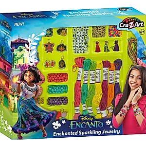 Cra-Z-Art Disney Encanto Enchanted Sparkling Jewelry Bracelet Kit, Make 25 Bracelets, Ages 6 and up