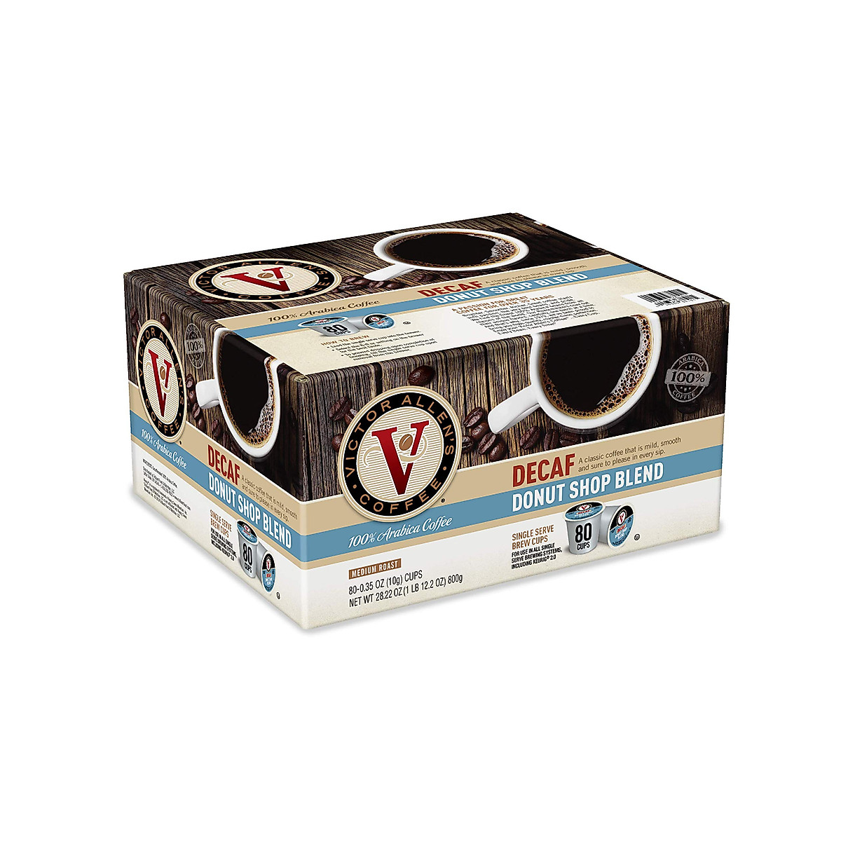 Victor Allen's Coffee Decaf Donut Shop and Variety Pack Bundle, 80 + 54 Count