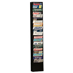 Durham 400-08 Black Cold Rolled Steel 20 Contour Pocket Vertical Literature Rack, 9-3/4" Width x 58" Height x 4-1/8" Depth