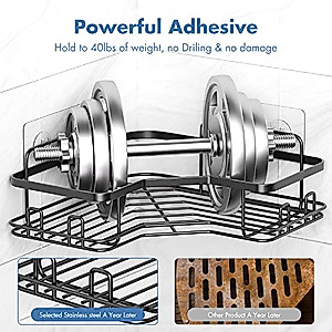 Corner Shower Caddy, 5-Pack Adhesive Shower Organizer, Shower Shelves for Inside Shower, Bathroom Organizer No Drilling with 2 Soap Holder,1 Toothbrush Holder,Rustproof Shower Rack Storage Accessories