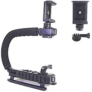 DSLR Stabilizer Handheld Video Action Stabilizing Handle Grip C Shape Professional Vlogging for Smart Phones GoPro Canon Nikon Sony Panasonic Pentax Olympus Camera Camcorder (Pack of 1)