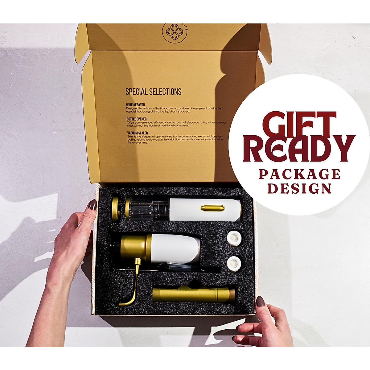 Rechargeable Electric Wine Opener Set - Wine Gift Set - Electric Wine Aerator - Wine Bottle Opener - Electric Wine Dispenser Opener Set - Wine Accessories Gifts for Women - Wine Sets Gifts