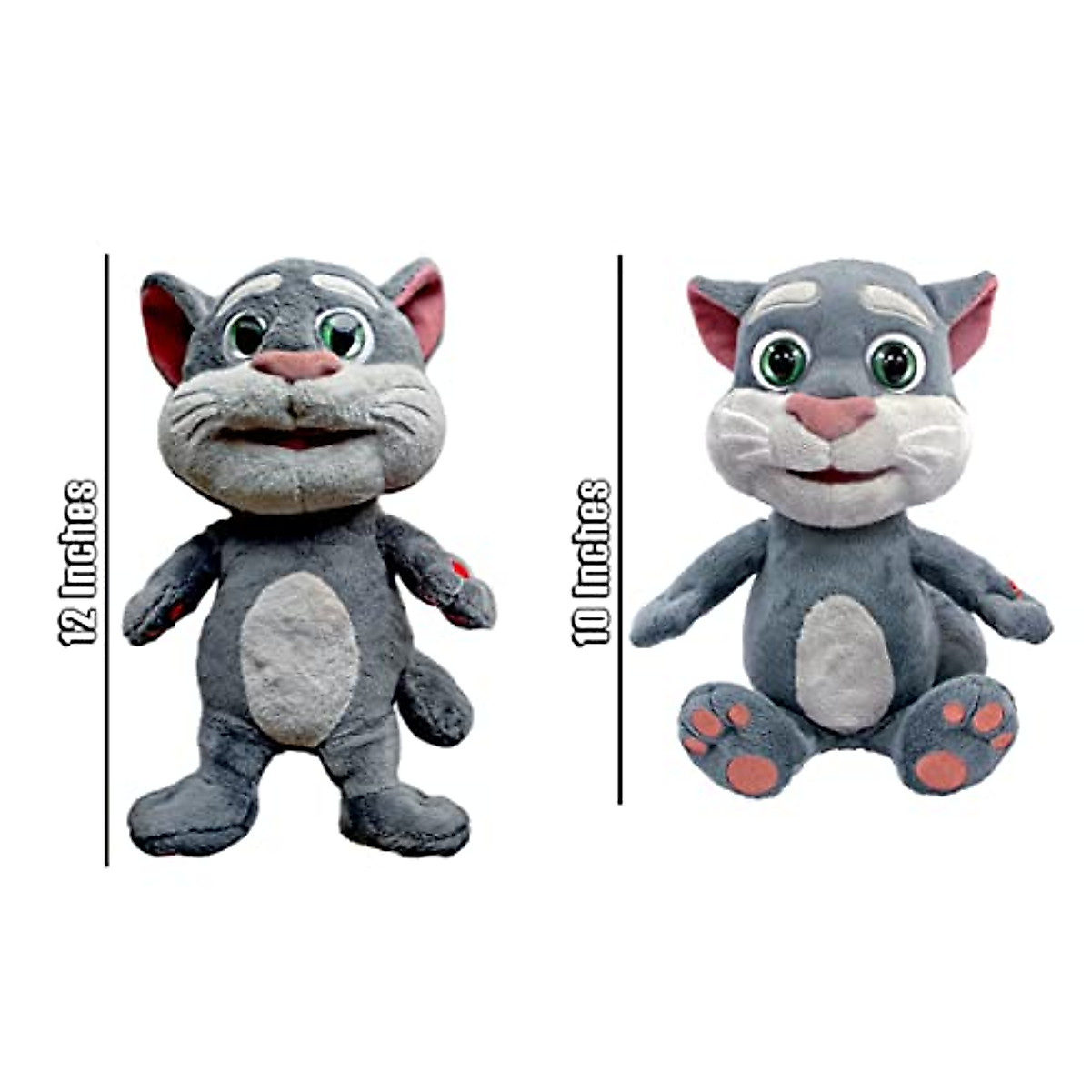 Relsy Talking Tom & Friends, My Talking Tom 12 Inch Plush Toy with Interactive Features, Talkback Talking Friends Stuffed Cuddly Plush Toy 12"