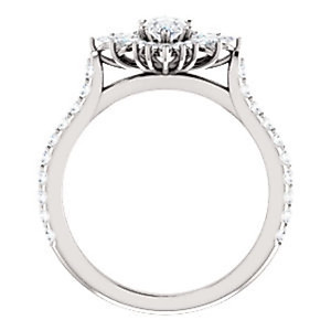 Riya Gems 3 CT Marquise Moissanite Engagement Ring Wedding Eternity Band Vintage Solitaire Halo Setting Silver Jewelry Anniversary Promise Vintage Ring Gift for Her (5.5)