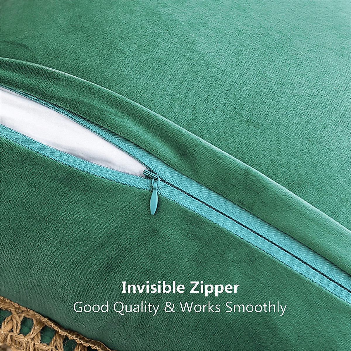 AQOTHES Set of 2 Velvet Decorative Throw Pillow Covers 18x18 Inch, Farmhouse Teal Throw Pillows for Couch Sofa Bed Home Living Room Decor