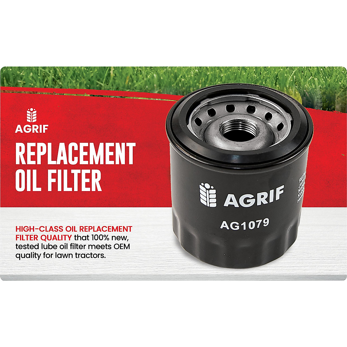 Agrif Replacement Oil Filter 2 pack fits for John Deere M806419 Kubota 30401-37580 Bobcat I.R. 3974113B Kubota HH150-32094 Hustler 785634-100% meets OEM Quality (2-pack) (2)