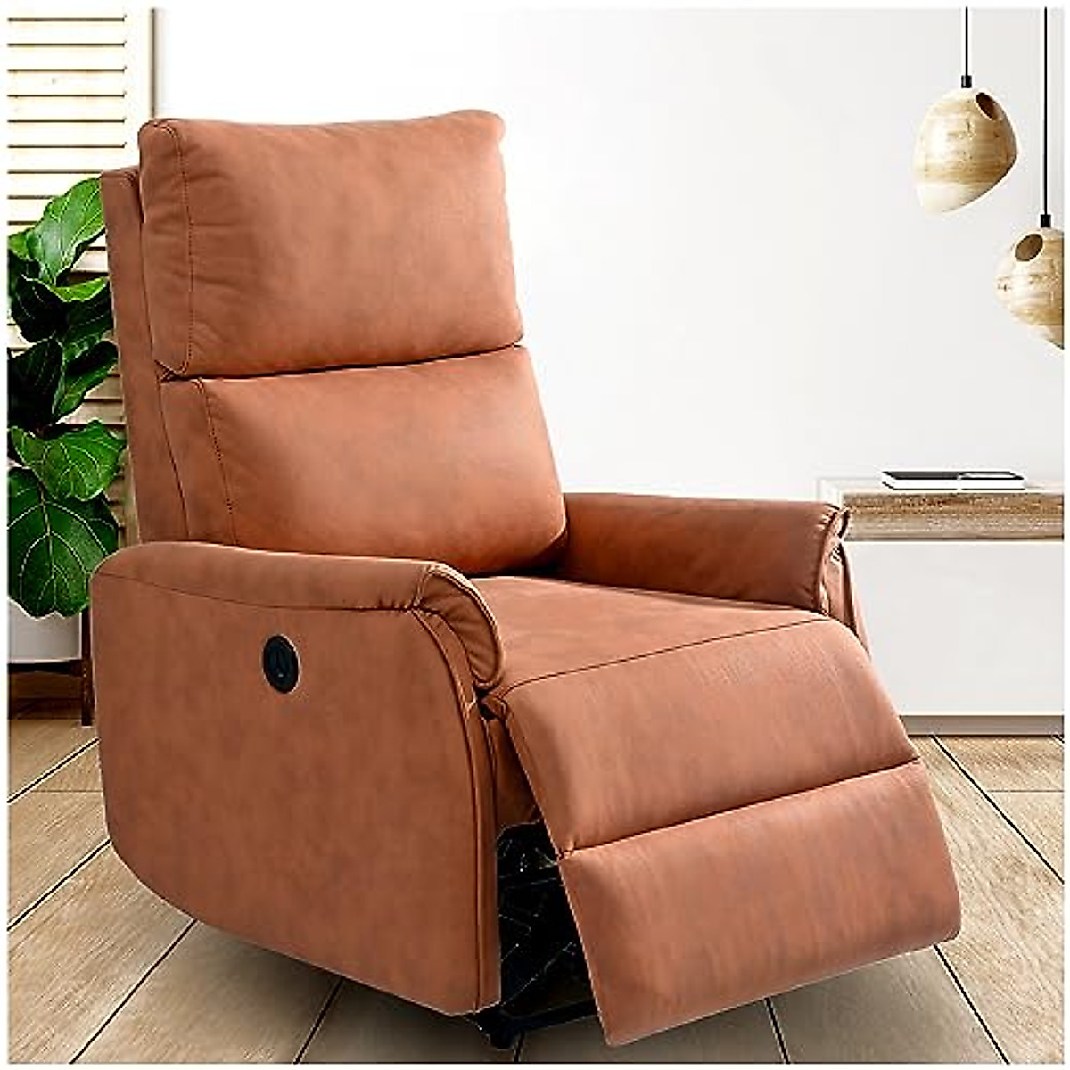 Electric Recliner Chairs, Small Power Recliner Chair on Clearance, Home Theater Recliners with USB Port, Thick Back Cushion, Ergonomic Narrow Recliner Chair for Small Spaces