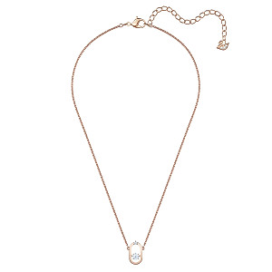 SWAROVSKI Sparkling Dance North Pendant Necklace, Clear Round Cut Crystals on a Rose-Gold Tone Finish Cage Setting, Part of the Sparkling Dance Collection
