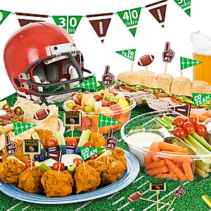 Gatherfun 96pcs Football Themed Toothpicks, Cupcake Toppers, Cocktail Picks for Birthday Party, Game Day, Tailgate Decorations