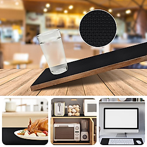 Gocfami Shelf Liners for Kitchen Cabinets, 17.7''x78.7'', Non Adhesive Drawer Liners for Cupboard,EVA Material Non Slip Black Shelf Liners,Waterproof & Durable Cabinet Mat for Bathroom/Pantry/Desk