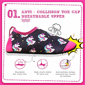 CROVA Kids Water Shoes Aqua Sock Quick Dry Barefoot Sports Non-Slip Shoes for Toddler Boy Girl