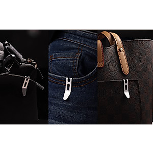 UltraTac Deep Carry Pocket Clip, Multi-Purpose Keychain Suspension Clip for Keys, Flashlights, Swiss Army Knives - Stainless Steel (2 Pack)