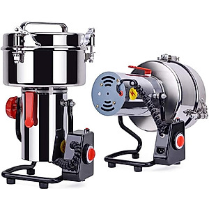 Whole Grain Grinder, Electric Grain Vanilla Grinder, Powder Machine, High Speed Stainless Steel Coffee Grinder, Corn Pepper Powder