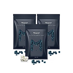 Maxpearl Hard Wax Beads, 300g Hair Removal Wax Beans for Brazilian Bikini, Face, Eyebrows, Underarms, Arms, Chest, Back, Legs, Pack of 3