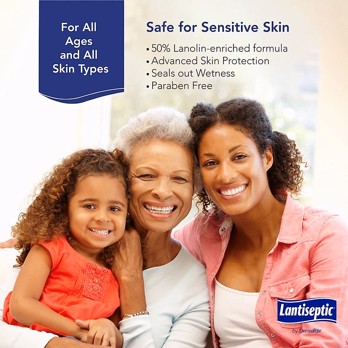 Lantiseptic Moisture Shield Original Skin Protectant – 50% Lanolin Enriched Skin Protectant Barrier Cream for Incontinence – Paraben Free, 1 Jar, 12oz