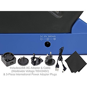 MINOLTA 35mm Desk Top Portable LED Slide and Negative Viewer Luminated 3X Magnify – for 2"x2" Slides & Positive Negatives - Worldwide AC Adapter & Plugs, Battery Operation & Cloth