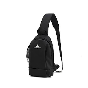 Sling Bag, Lightweight Sling Backpack, Shoulder Bag for Men Women, Chest Bag Mini Sling Backpack for Running, Cycling (Black)