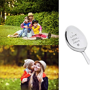Mom Christmas Gifts from Son Daughter - I Love You Mom Spoon Gifts for Mommy Birthday Gifts for Mother from Son to Mummy Xmas Gifts