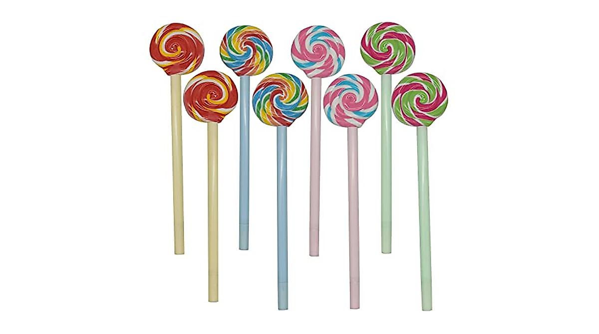 Maydahui 12PCS Rainbow Lollipop Pens for Fun Writing