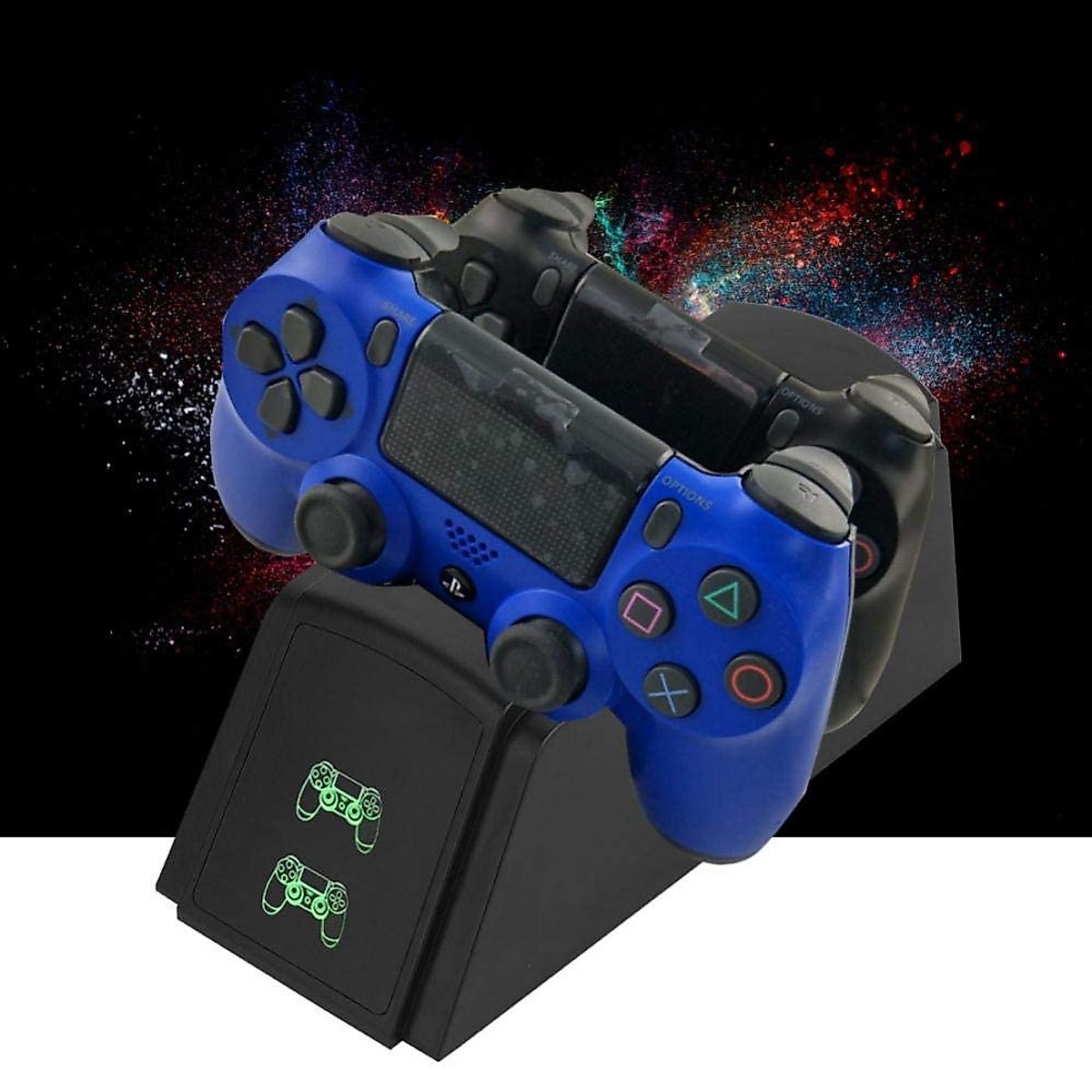 PS4 Controller Charger, 2 in 1 USB Charging Dock PS4 Charging Stand Fast Game Controller Charging Station PS4 Charger for PS4 Handle with LED Light [video game]