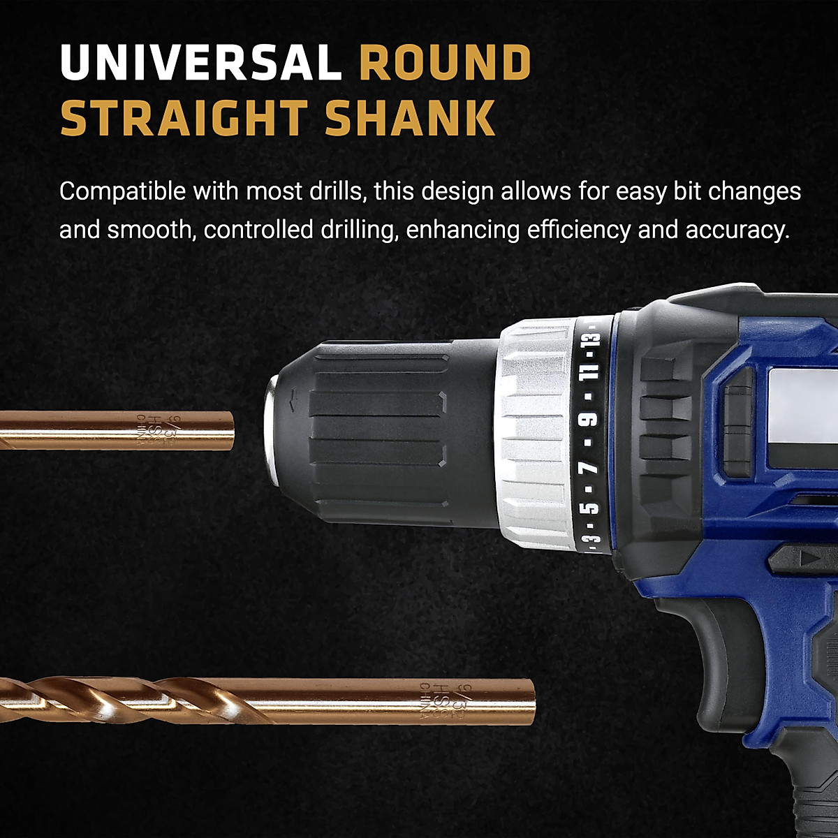 Century Drill & Tool, 26121, 21 PC Uest,Jobber Drill Bit,ProGrade, Cobalt Steel, High Speed Drill Bit Pack