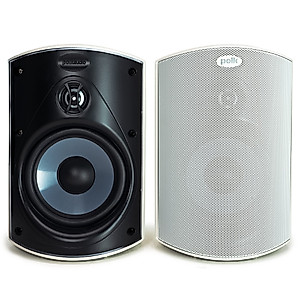 Polk Audio Atrium 4 Outdoor Speakers with Bass Reflex Enclosure | 4 Speaker Pack (2 Pairs, White) - All-Weather Durability | Broad Sound Coverage | Speed-Lock Mounting System | 2 Pairs (White)