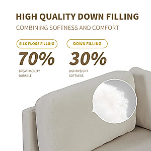 Hlcodca Convertible Modular Sectional Sofa,L-Shaped Couch with Reversible Chaise, 3-Seater Sofas for Living Room,Apartment,Small Spaces (Beige)