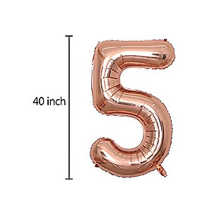 BALONAR 40 inch Jumbo 50th Rose Gold Foil Balloons for Birthday Party Supplies,Anniversary Events Decorations and Graduation Decorations