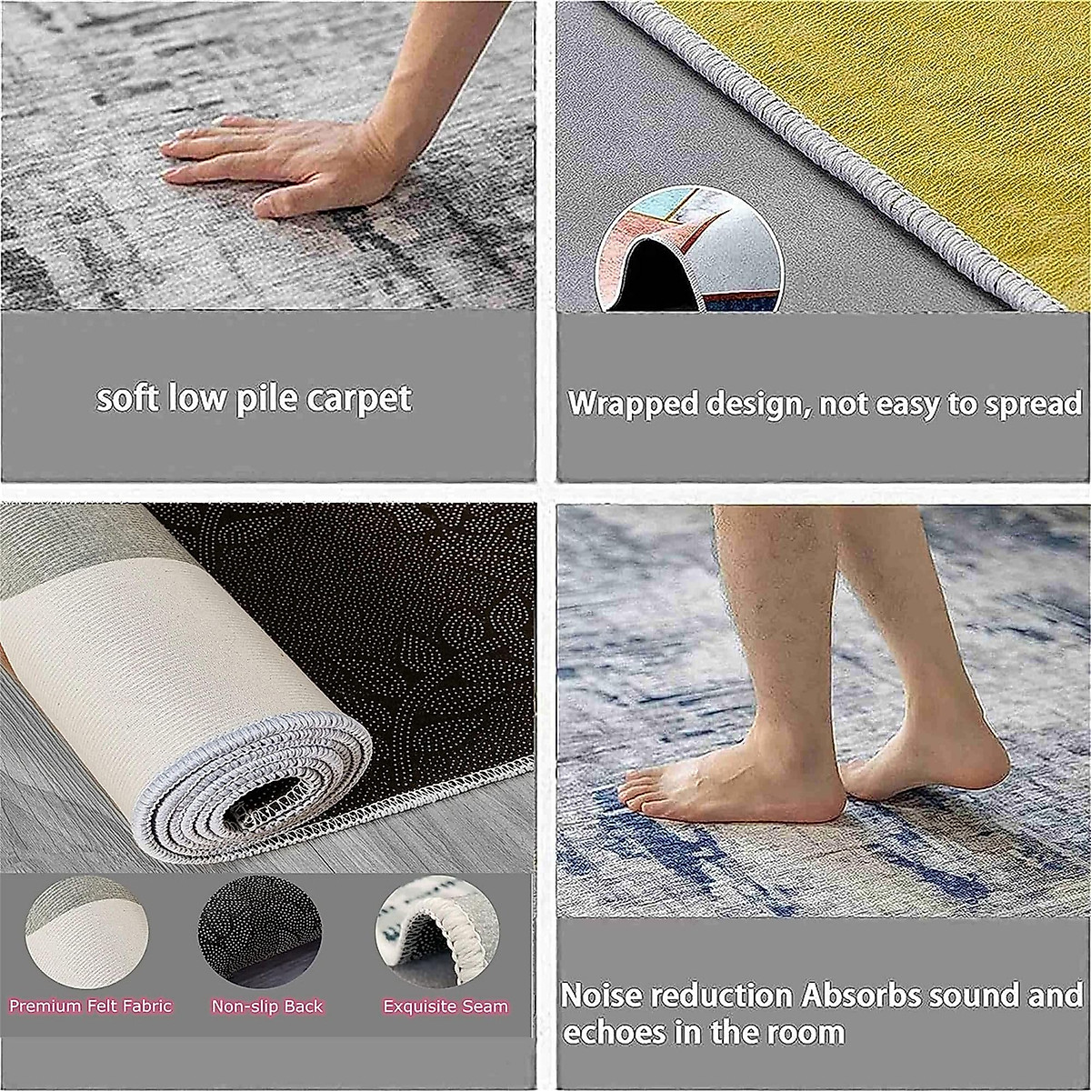 Country Woodland Bear Rug, 6x8ft, Wildlife Bear Cub Cabin Decor Rugs, Low Pile Non-Shedding Pet Friendly Throw Mat, Reduce Noise Soft Anti-Skid Carpet for Hardwood Floors Entryway