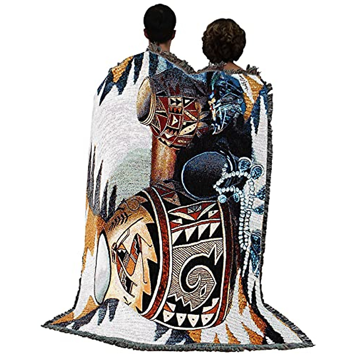 Kokopelli Pot Blanket by Judith Durr - Southwest Pueblo Pottery Art - Gift Tapestry Throw Woven from Cotton - Made in The USA (72x54)