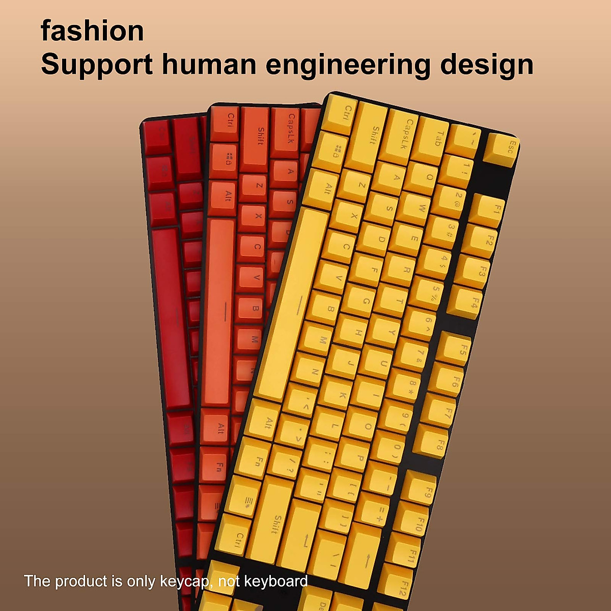 QiancArolBD Keycap Set, Colorful Universal Keycaps, Mechanical Keyboard Keycaps, Full 104 Key Set, Gaming Keyboard Accessories Red