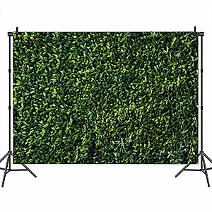 HQM 3D Green Leaves Nature Spring Theme Photo Background 8x6ft Fabric Wedding Birthday Party Newborn Baby Shower Photography Backdrops Zoo Decor Banner Dessert Cake Table Decor Booth