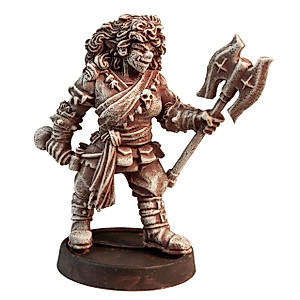 Stonehaven Miniatures Female Orc Cleric Miniature Figure, 44mm - 100% Pewter Metal - Includes Slotted Creator Base - for 28mm Scale Table Top War Games - Designed & Made in USA
