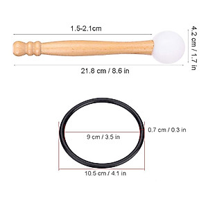Singing Bowl Mallet, Wood Mallet Stick Rubber O Ring Singing Bowl Stick Singing Bowl Parts Percussion Instrument Parts For Crystal Singing Bowl